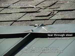 shingle damage from metal edging ice dam - Summit Ice Melt Systems ...